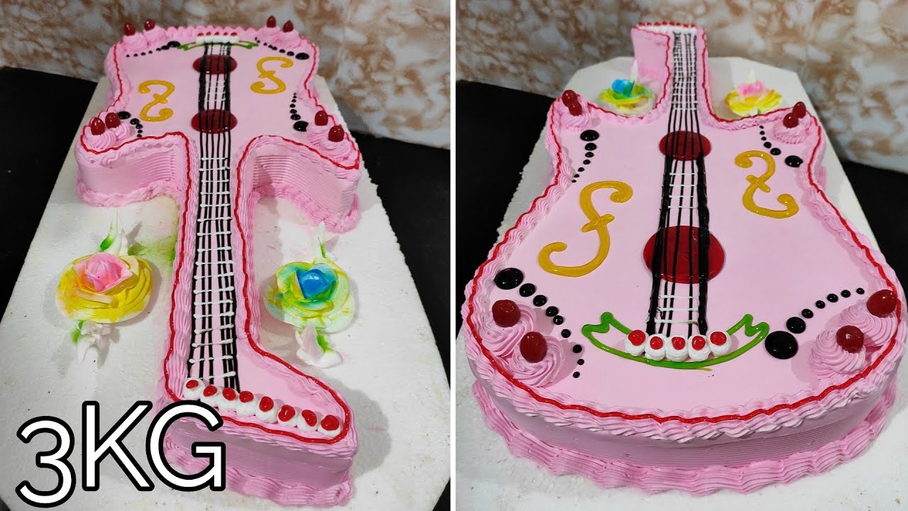 3 Kg Guitar Cake Cutting | Guitar Cake Design | Guitar Cake Decoration ...