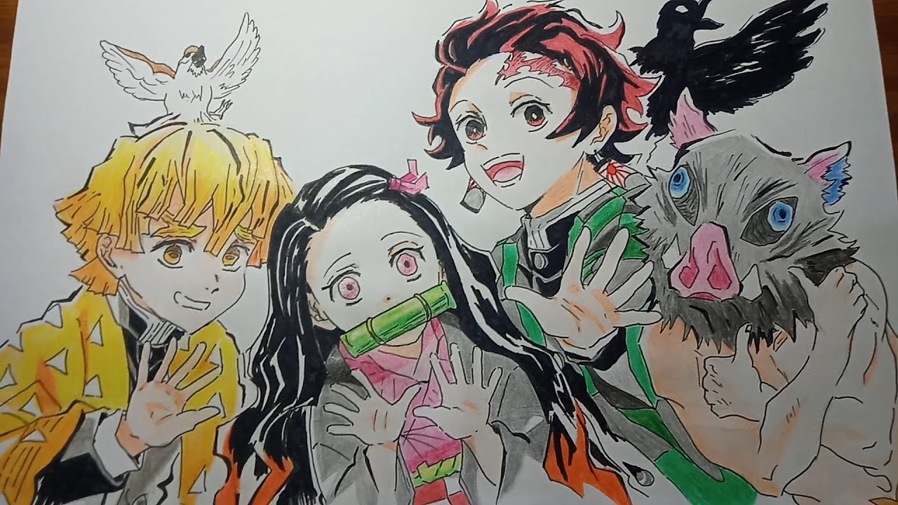 DRAWING ANIME || KIMETSU NO YAIBA (DEMON SLAYER) - YouTube