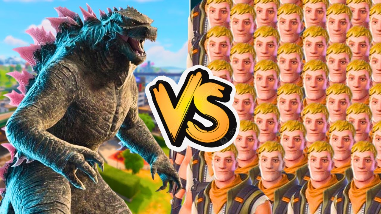 100 DEFAULT SKINS VS GODZILLA - YouTube