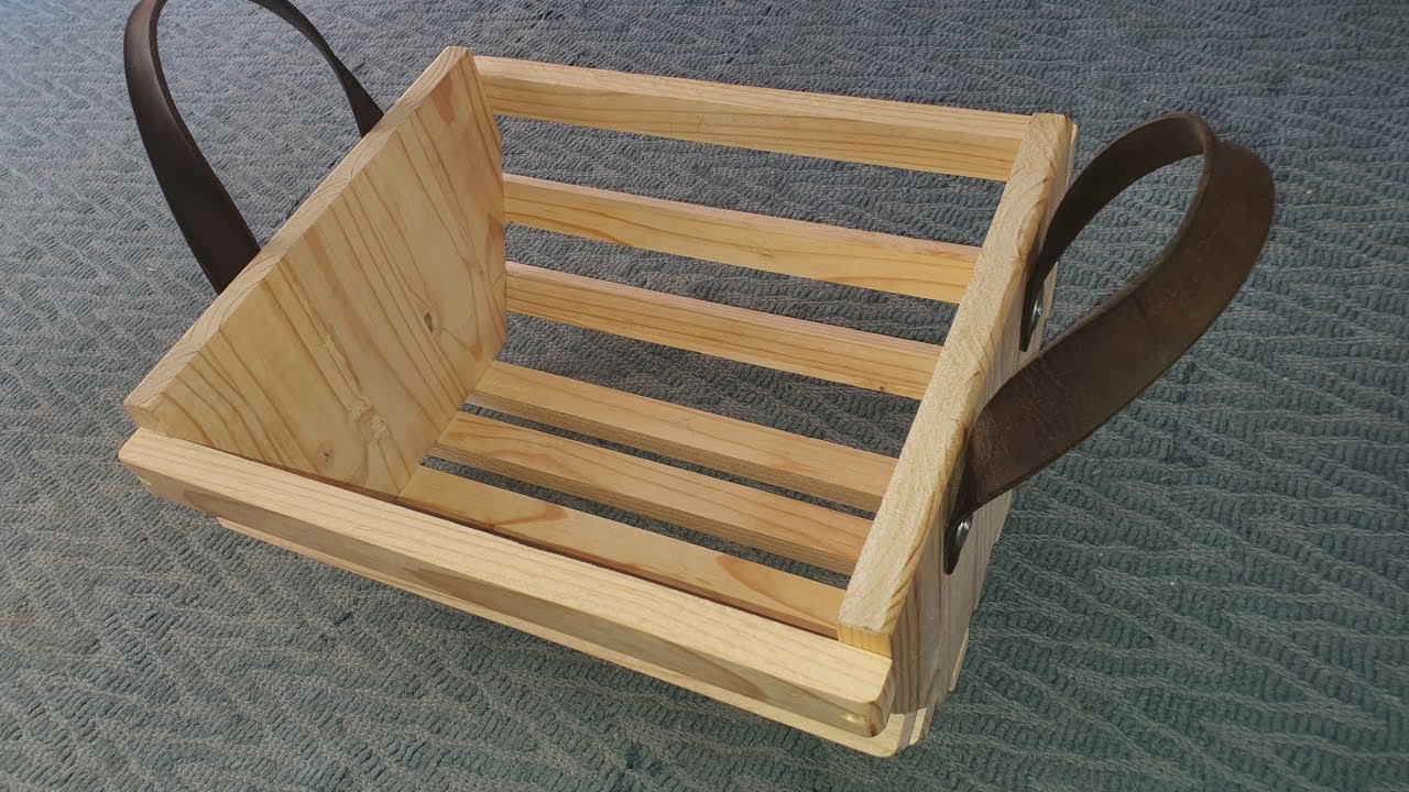 A unique DIY wooden crate basket! - YouTube