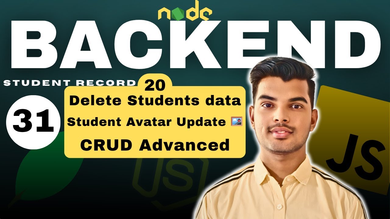 Delete Student Record & Update Avatar | Student Record System | Node.js - YouTube