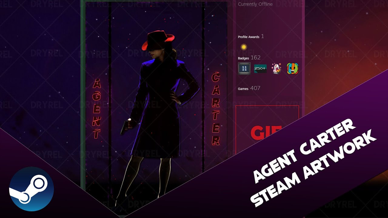 Agent Carter | Animated Steam Artwork Speed Art [DryreL] - YouTube