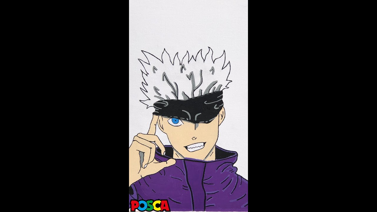 Drawing Gojo from Jujutsu Kaisen with Posca Markers! #shorts - YouTube