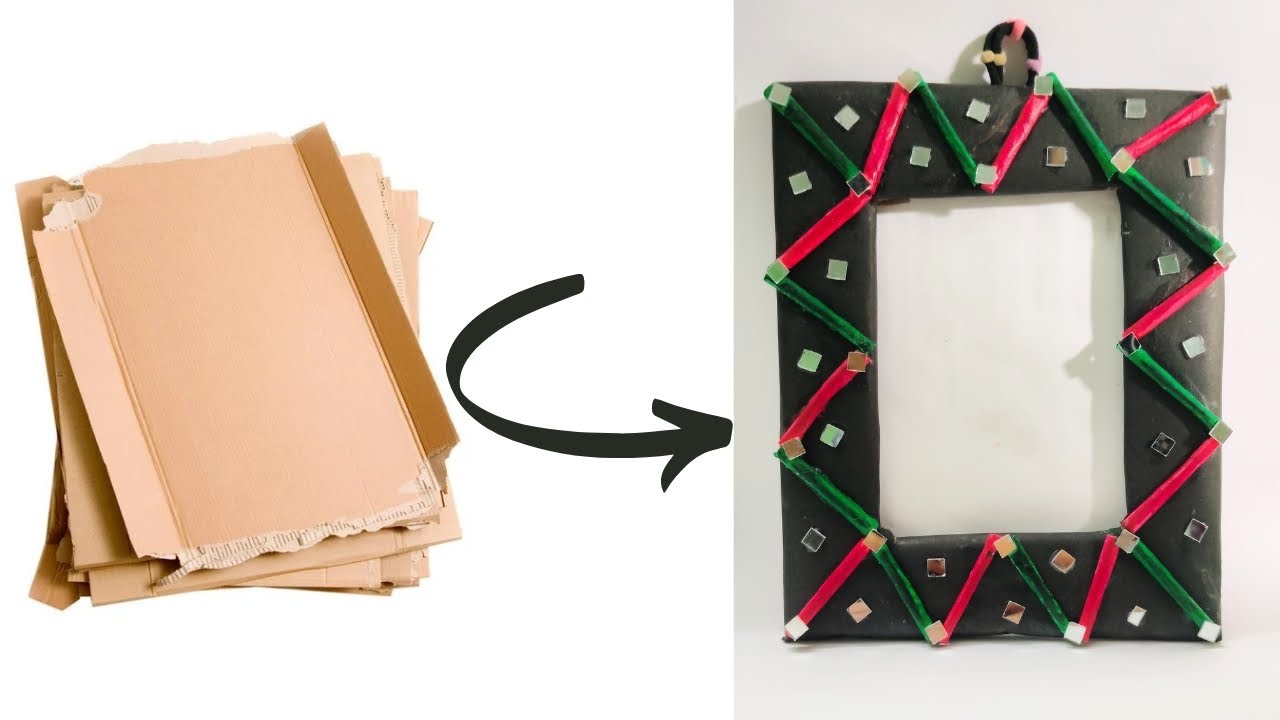 DIY Photo Frame From Cardboard,,, - YouTube