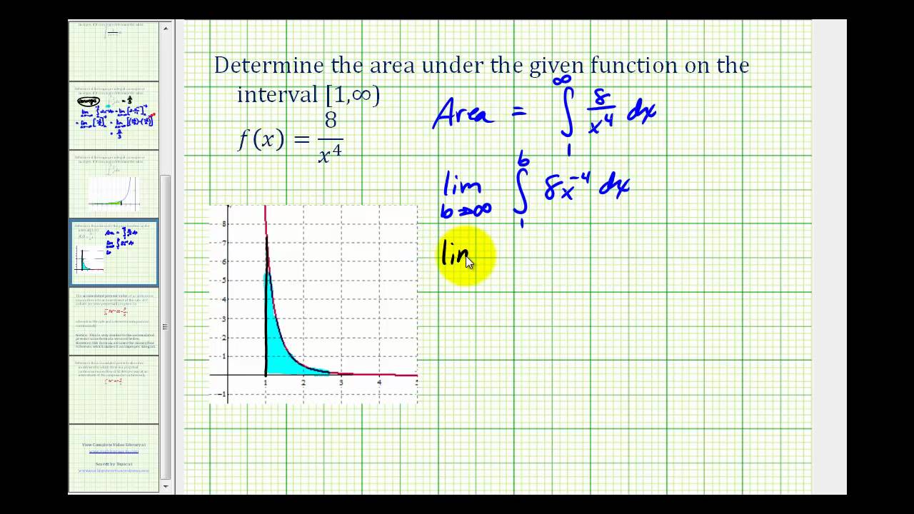 Ex: Area Using Improper Integrals - YouTube