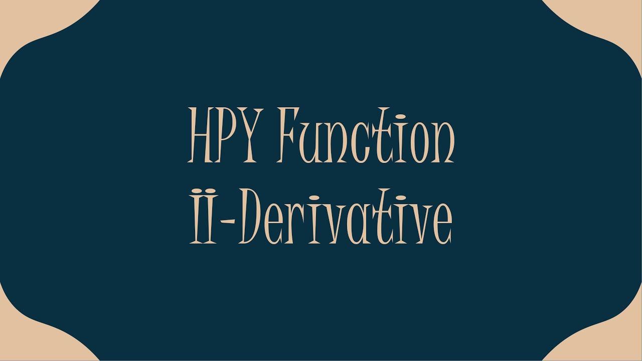 HYP Function : Differentiation HYP Functions - YouTube