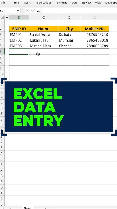 Data Entry Form Using Shortcut In Excel💯🔥 Exceltricks Exceltips Excelshorts Exceltutorial
