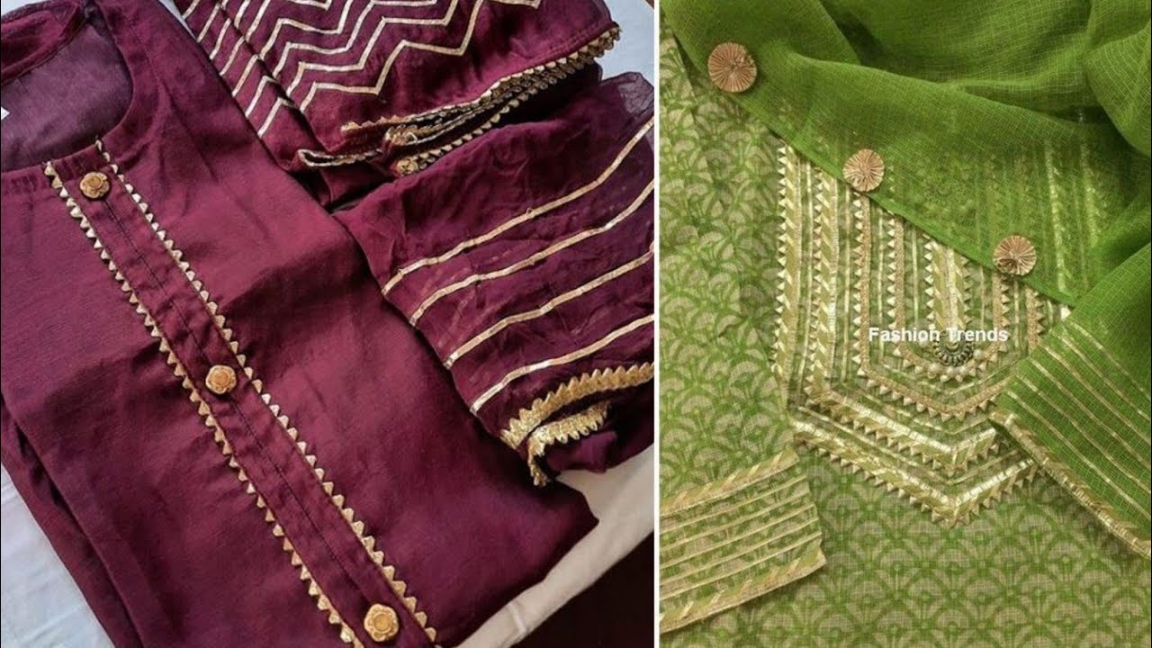 latest gota design gota lace design || fashion trends by sobia - YouTube