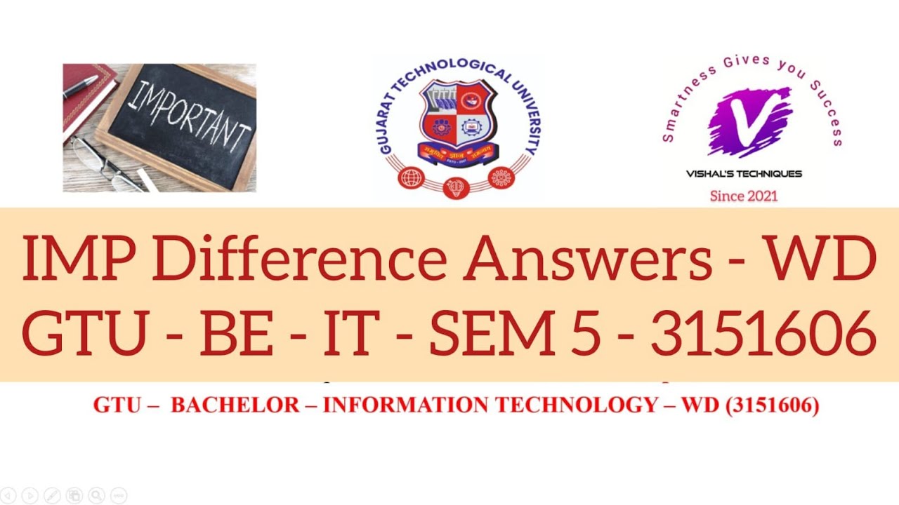 Answers of IMP Differences - WD | Web Development - 3151606 | GTU IMP ...