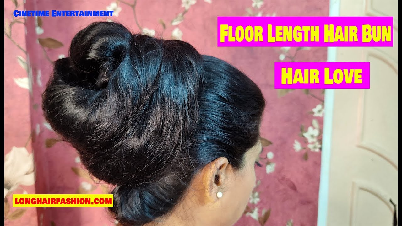 Jumbo Big Bun Hair Style | Thick Long Hair Bun with Clutches. - YouTube