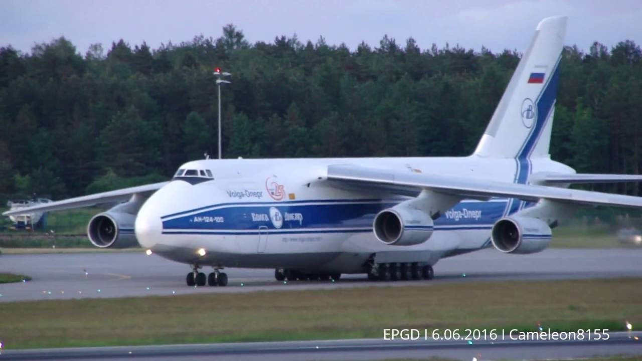 ANTONOV AH-124-100 VOLGA-DNEPR KOŁOWANIE I ODLOT Z PASA 11 EPGD ...