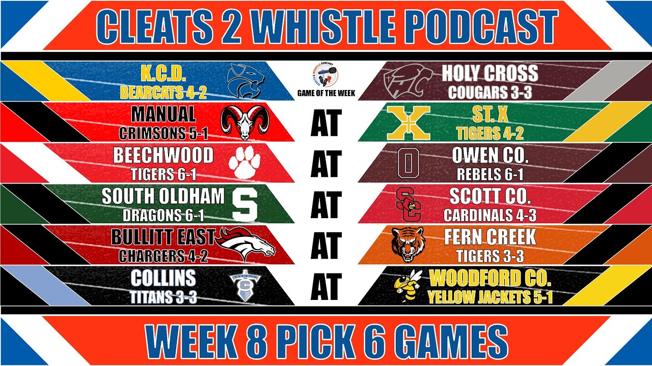 Cleats 2 Whistle Pick 6 for Week 8 #pickem #whoyougot #pick6 - YouTube