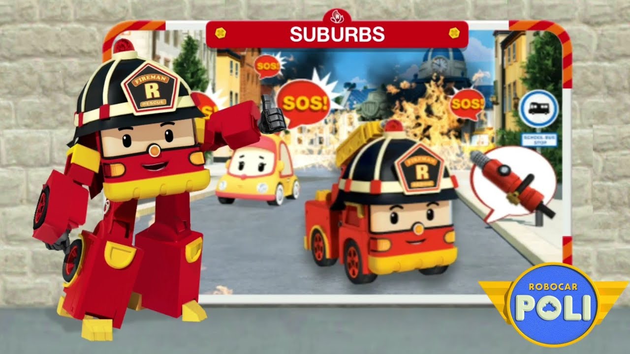 ROBOCAR POLI : ROI PUT OUT THE FIRE HOUSE | PADAMKAN API | ROBO ENGLISH ...