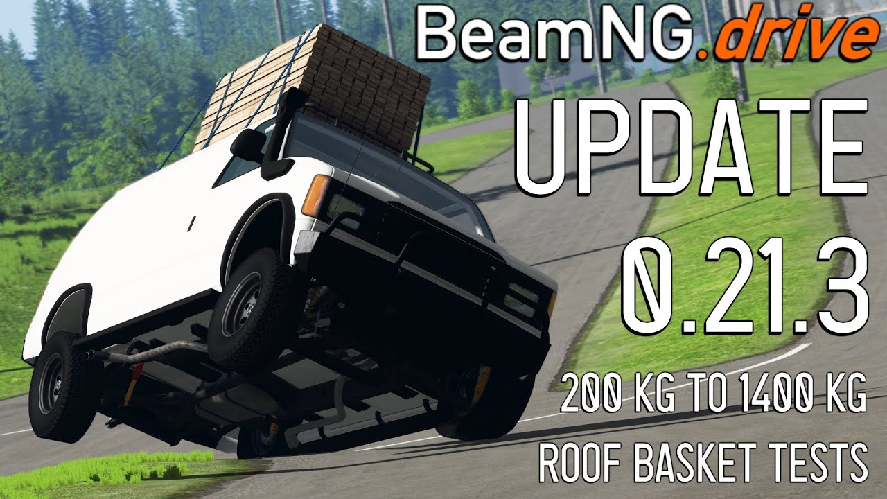 BeamNG NEW UPDATE! | 200 kg - 1400 kg Vanster Roof Basket Testing in v0 ...