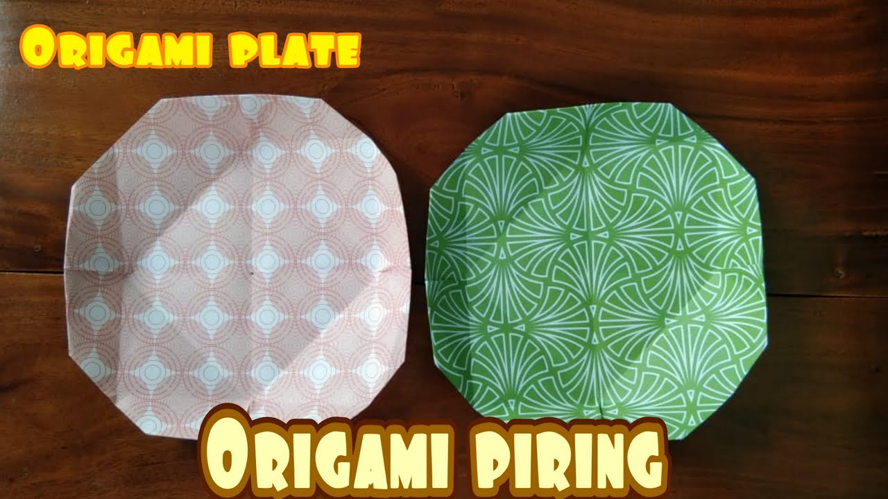 Origami plate | origami piring - YouTube