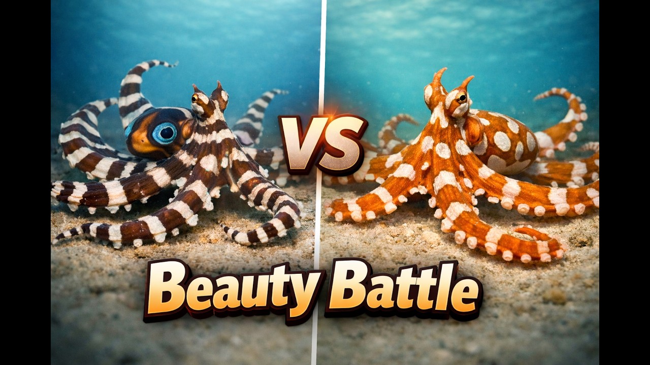 Beauty Battle: Mimic Octopus vs Wunderpus #oceanreality #octopus - YouTube