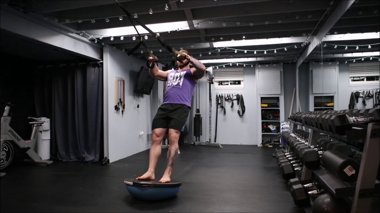 Bosu TRX Back Pull - YouTube