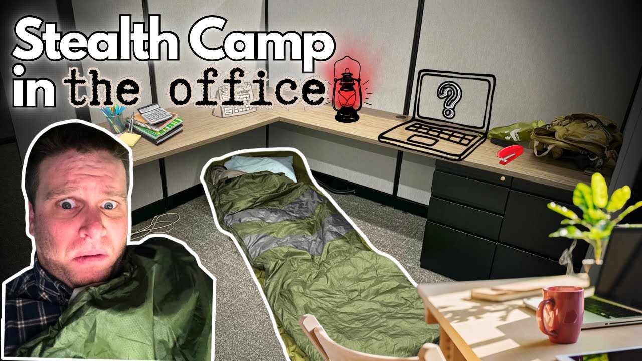 STEALTH CAMPING IN AN OFFICE CUBICLE - YouTube