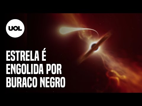 Telescópios registram estrela sendo engolida por buraco negro; confira