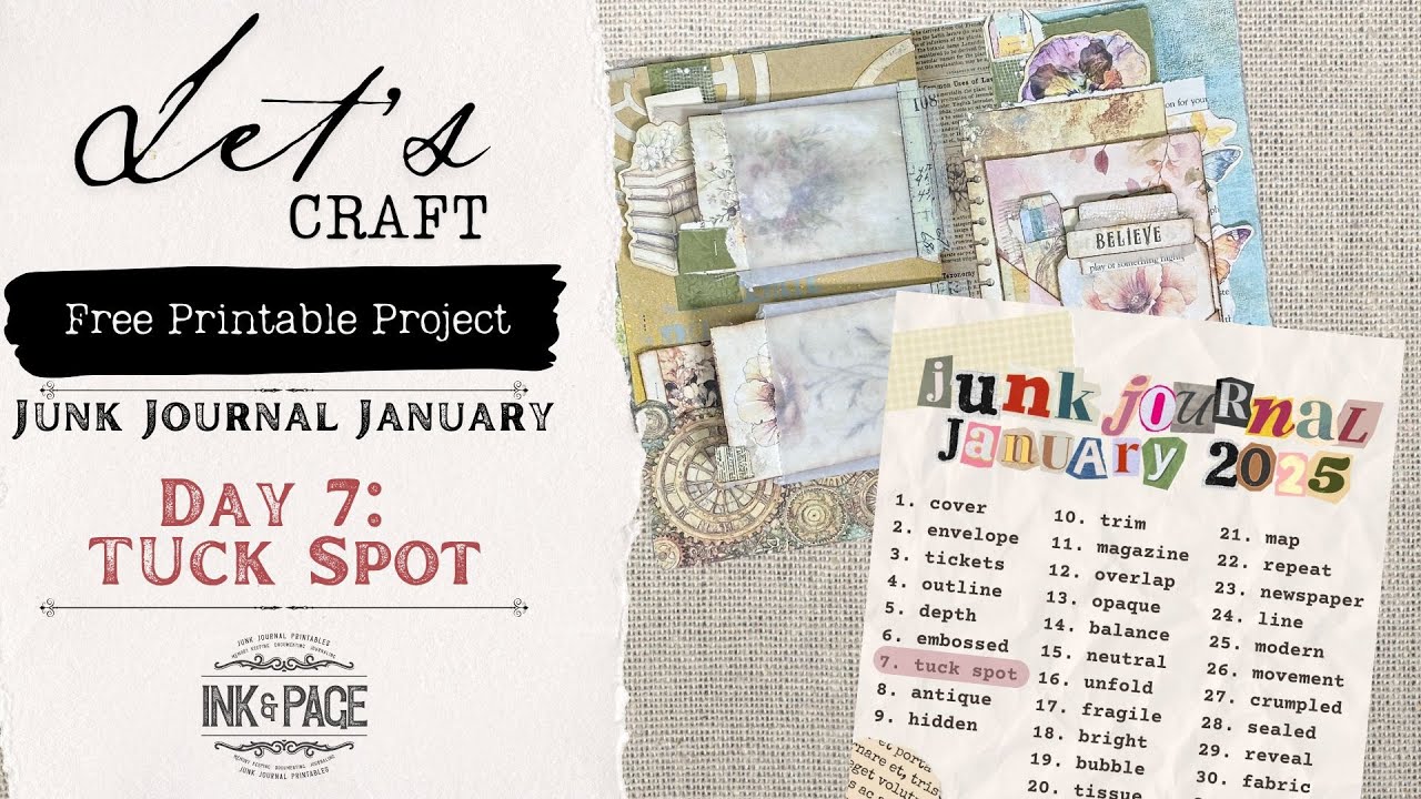 Junk Journal January 2025 | Day 7: Tuck Spot | Ink and Page | Free ...