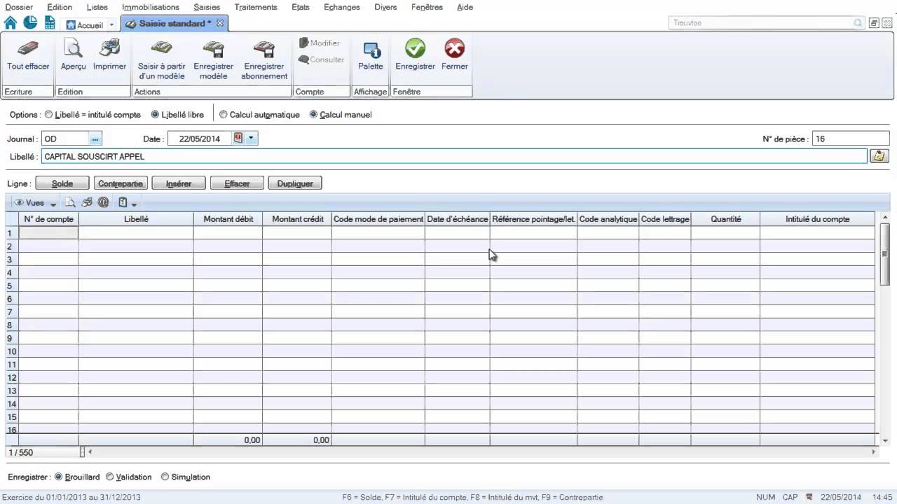 CIEL Comptabilité :Comptabilisez les apports en capital - YouTube