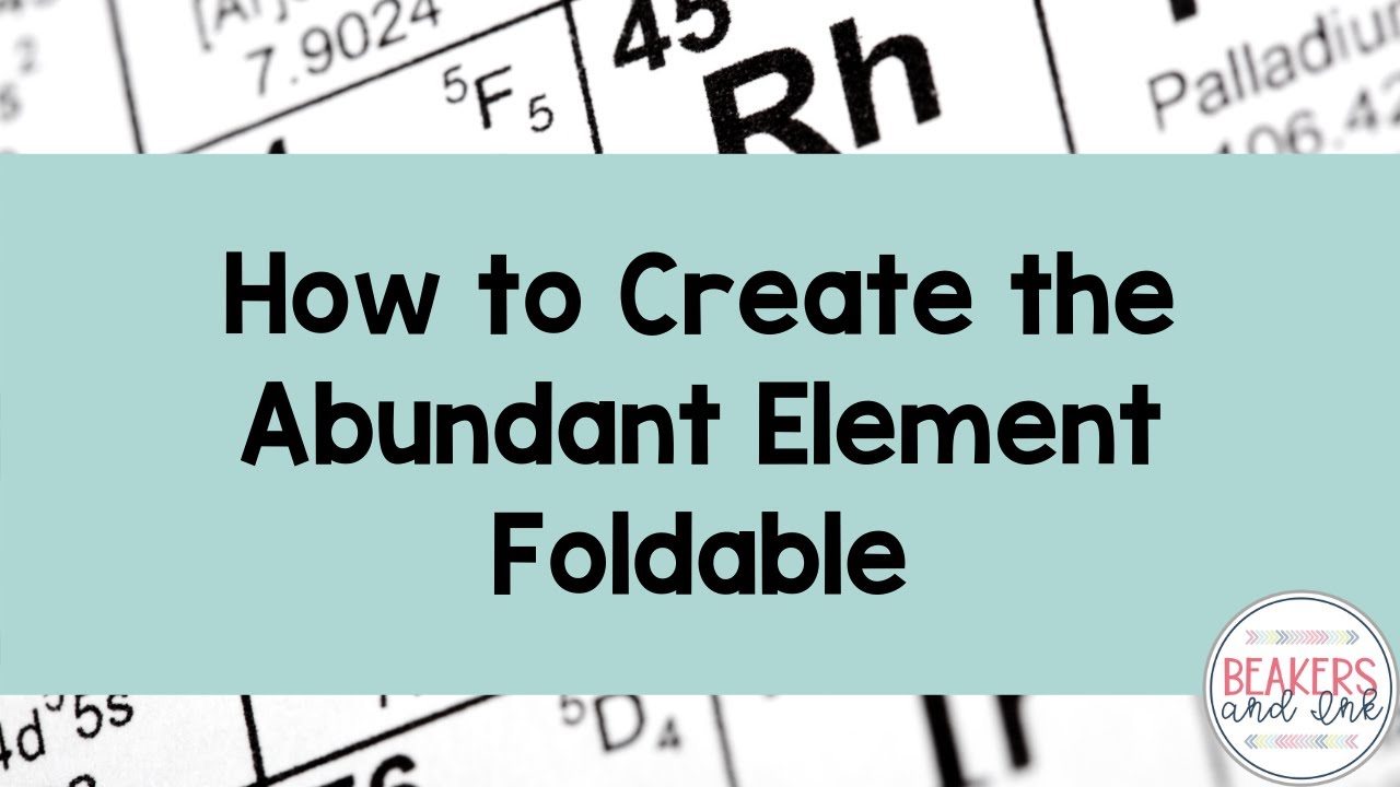 Abundant Element Foldable Tutorial - YouTube