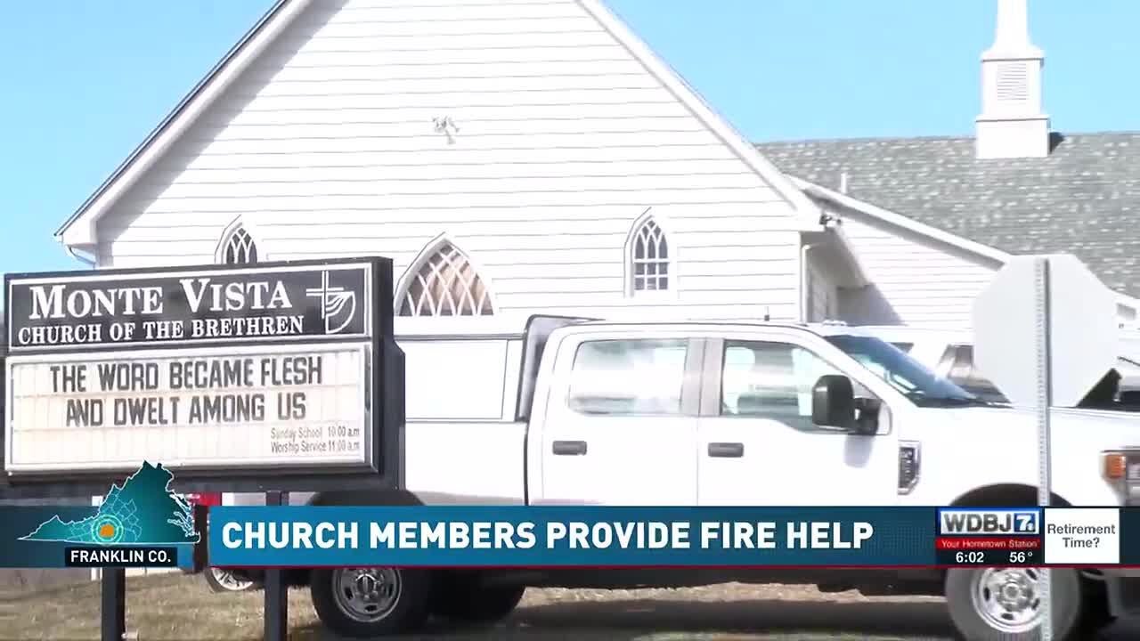Church Members Provide Fire Help - YouTube
