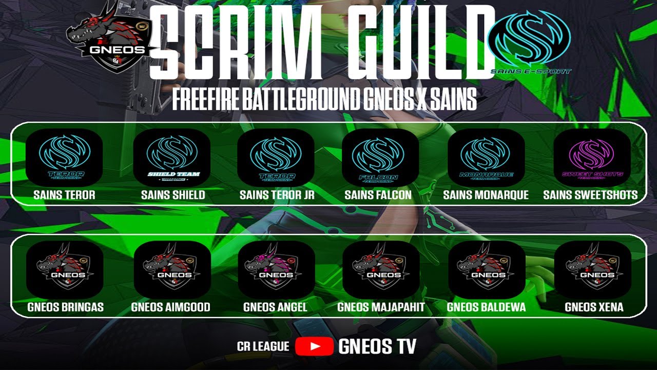 SCRIM EKSTERNAL GNEOS X SAINS ESPORTS GUILD #freefire #freefirelive # ...