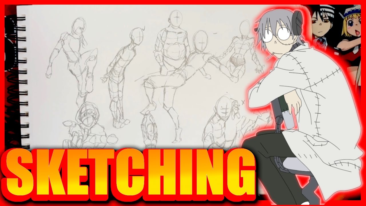 Drawing random poses to cure my boredom - YouTube