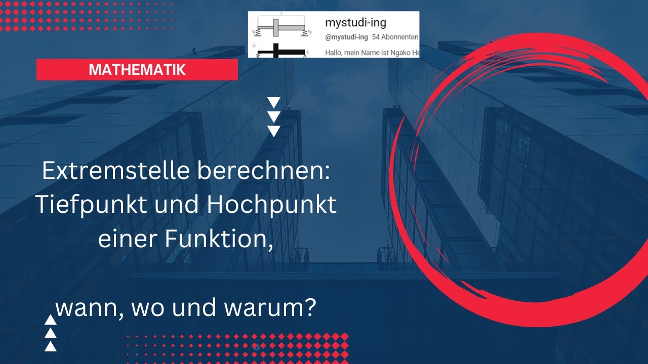 Extremstellen berechnen: Tiefpunkt und Hochpunkt| Ableitungen | mystudi ...