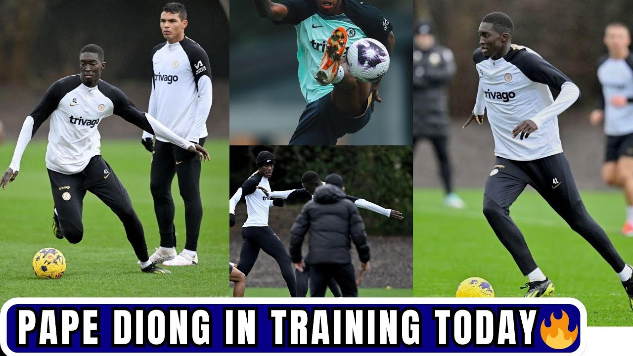 PAPE DIONG JOINS TRAINING TODAY AT COBHAM! Chelsea News Today - YouTube