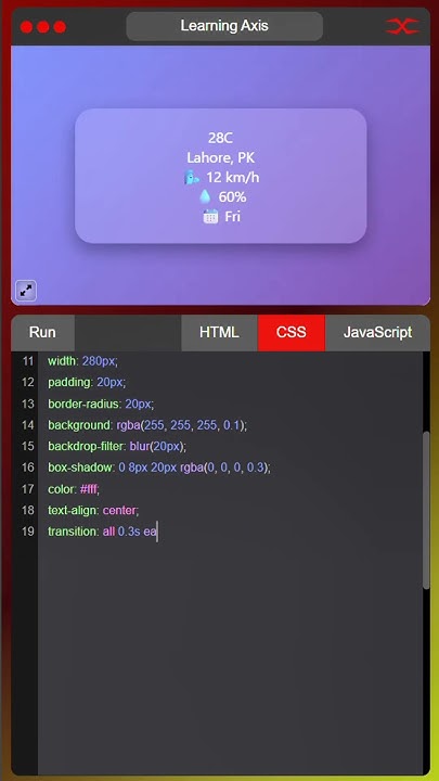 Weather Widget | HTML CSS - YouTube