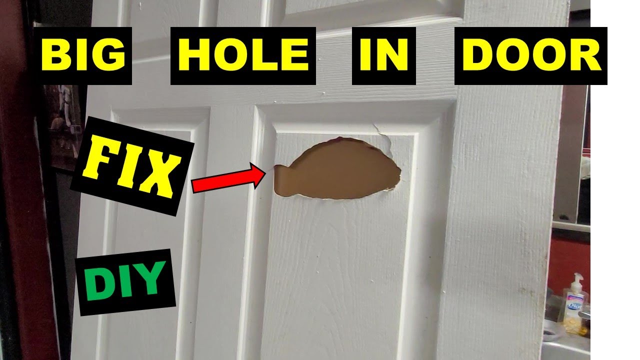 FIXING Large Hole in Interior Hollow Door Made EASY - YouTube