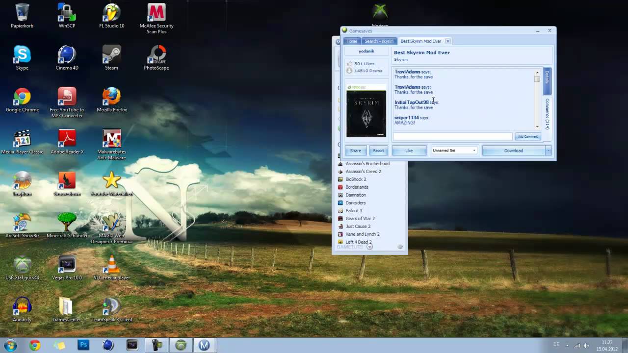Modio Tutorial (2) Gamesaves importieren, modden, downloaden ...