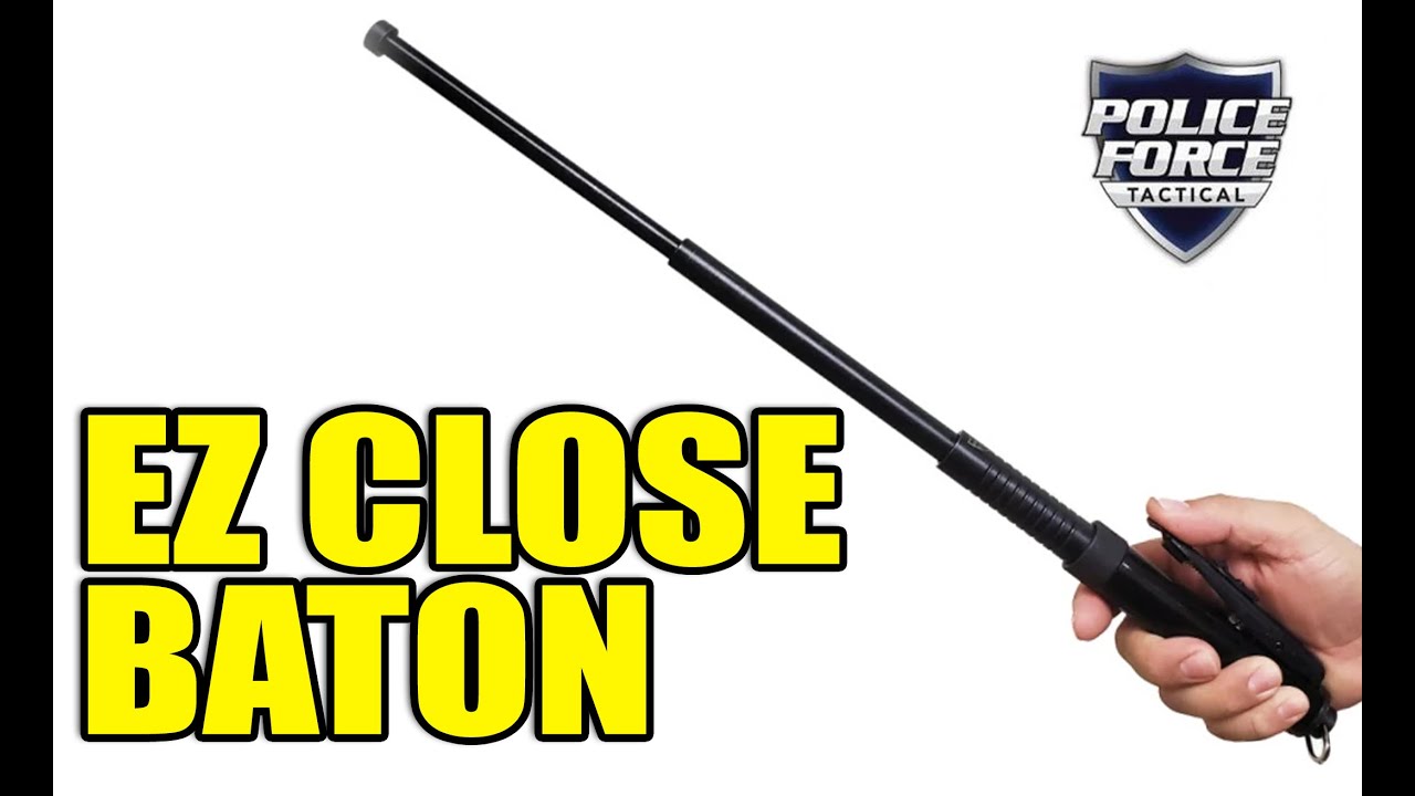 Police Force 21 Inch EZ Close Automatic Expandable Steel Baton - YouTube