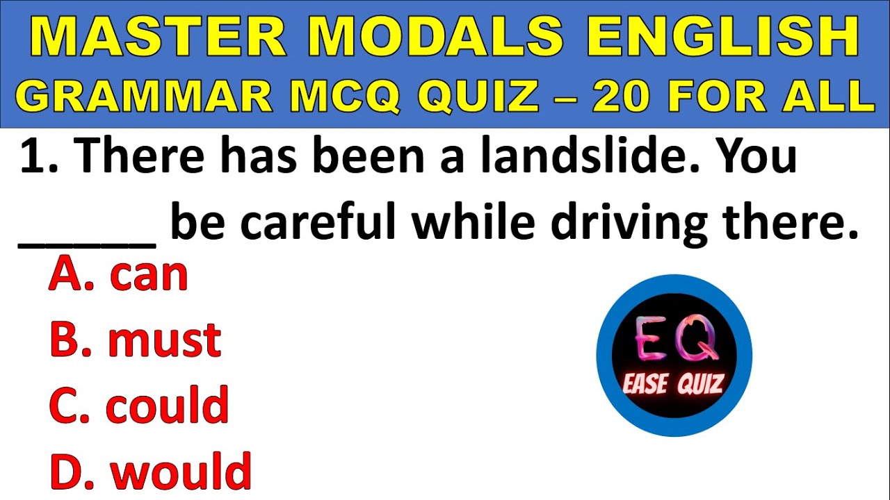 Master Modals English grammar with quiz for all Modals test quiz for ...