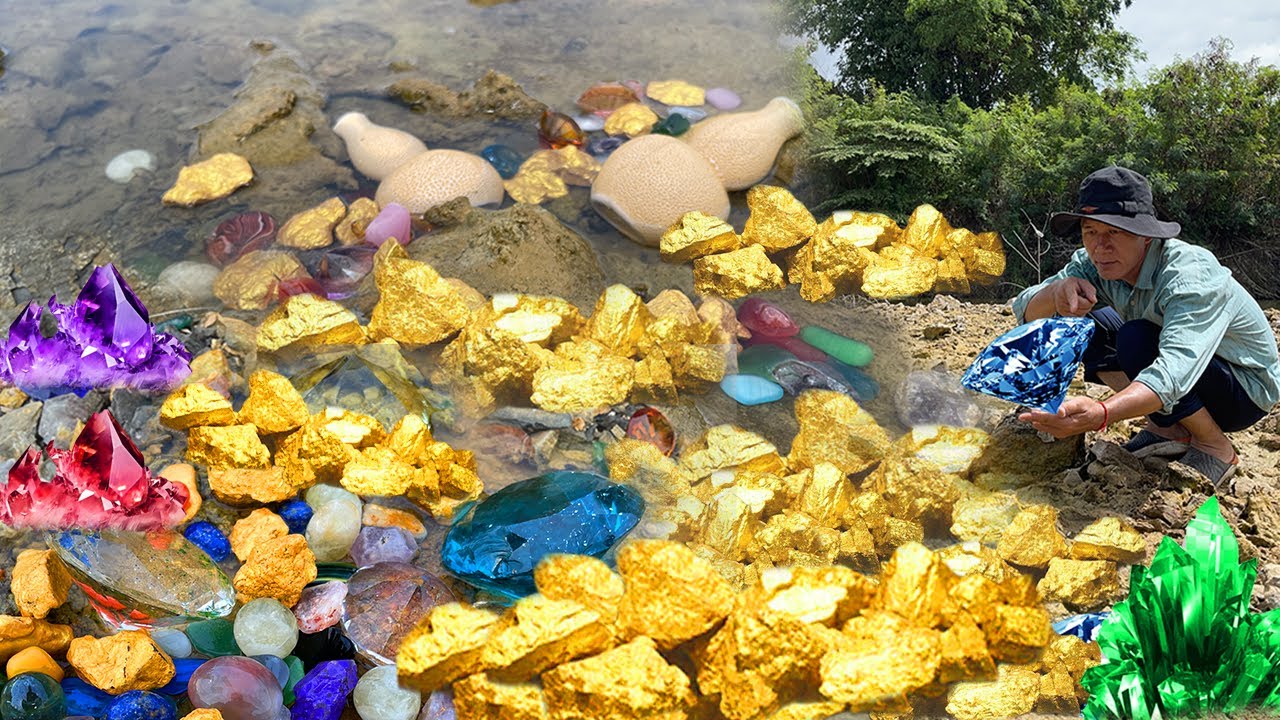 Searching Natural Gold, Diamond Amethyst. Diamonds, Quartz Crystal ...