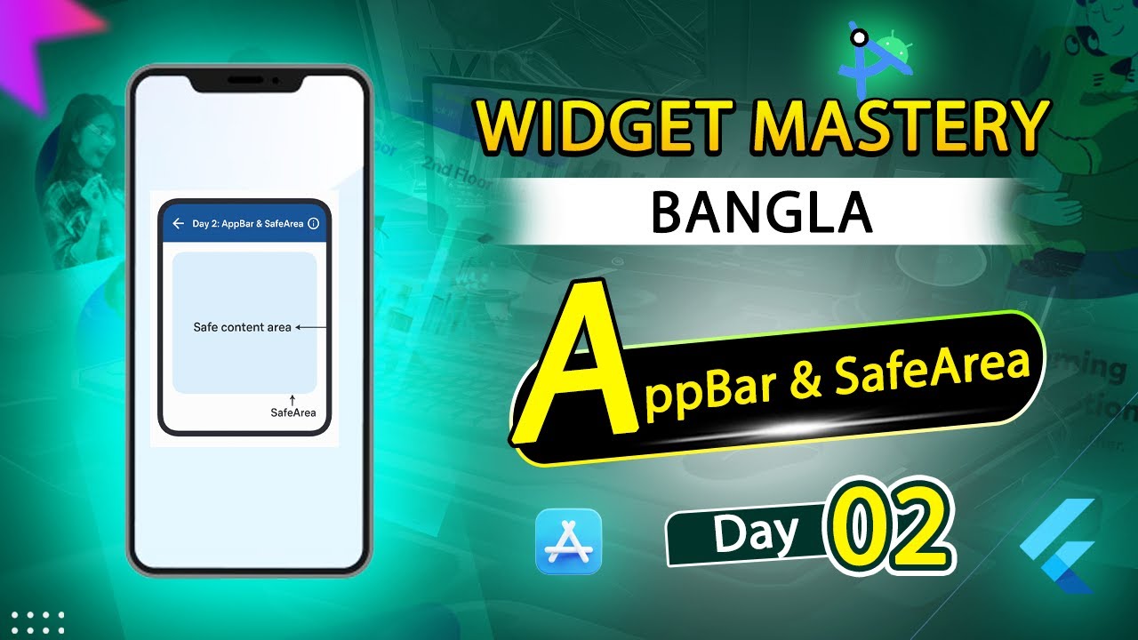 AppBar & SafeArea | Flutter Widget Mastery in Bangla - YouTube