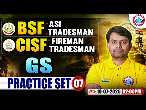BSF ASI GK GS Class | CISF Fireman Practice Set - 07 | GK GS For BSF Tradesman By Nitin Sir