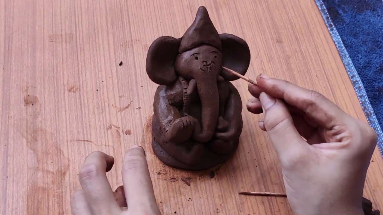 How to make easy and eco-friendly Ganesh Idol at home - YouTube
