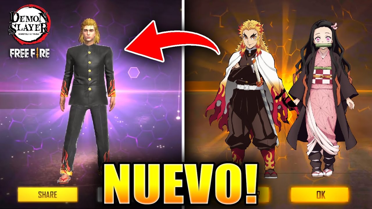 LLEGÓ! DEMON SLAYER x FREE FIRE! NUEVA COLABORACION OFICIAL! DESCUBRE ...