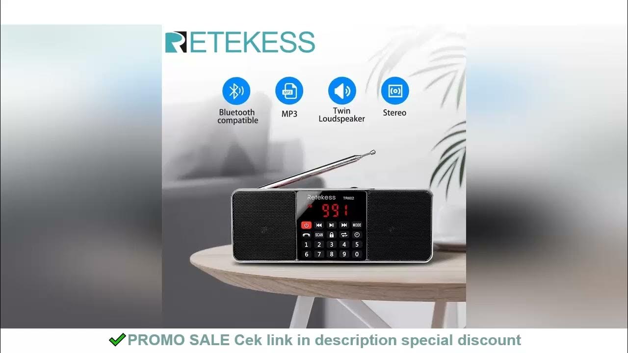 Retekess TR602 Portable Radio AM FM Digital Bluetooth Speaker Stereo ...