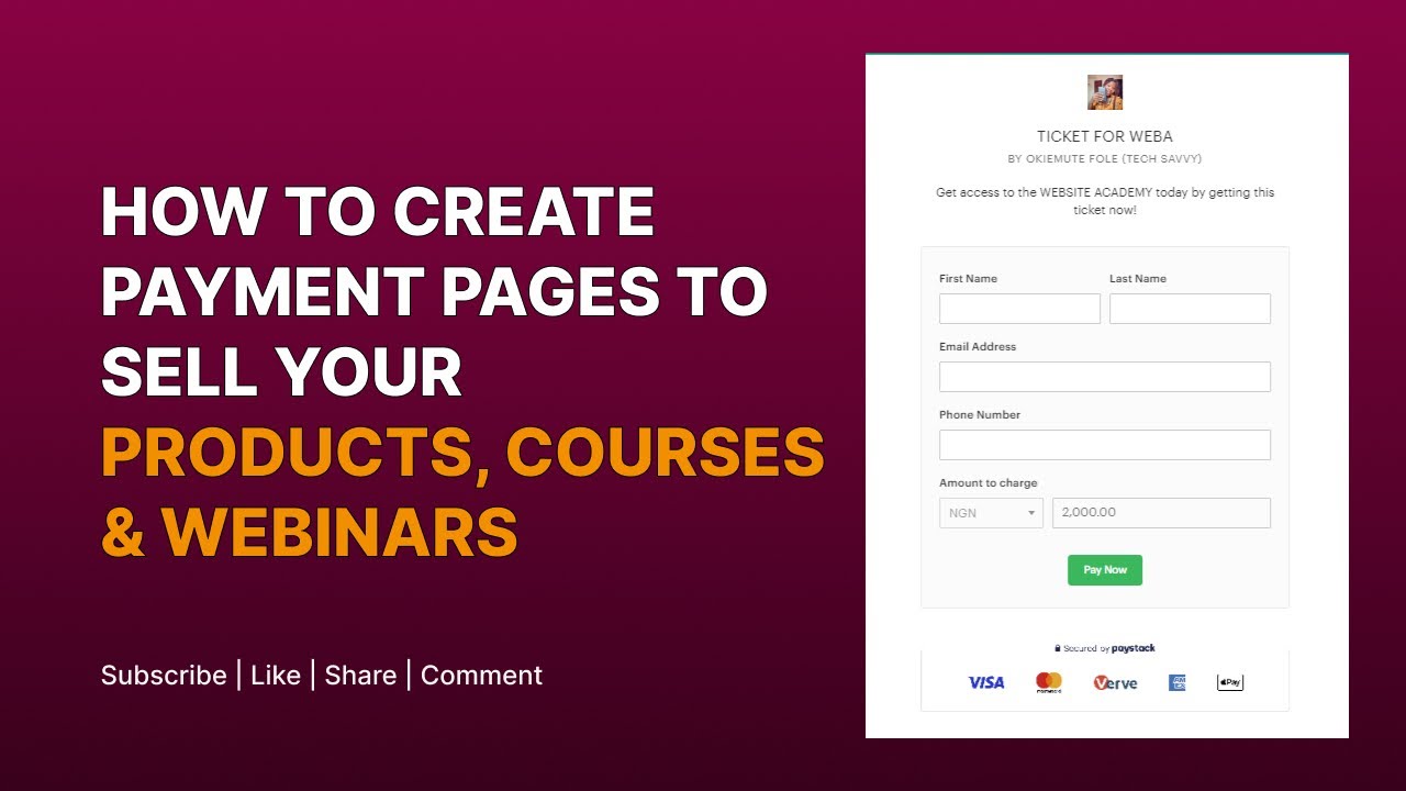 How to create payment pages to sell your products and services. # ...