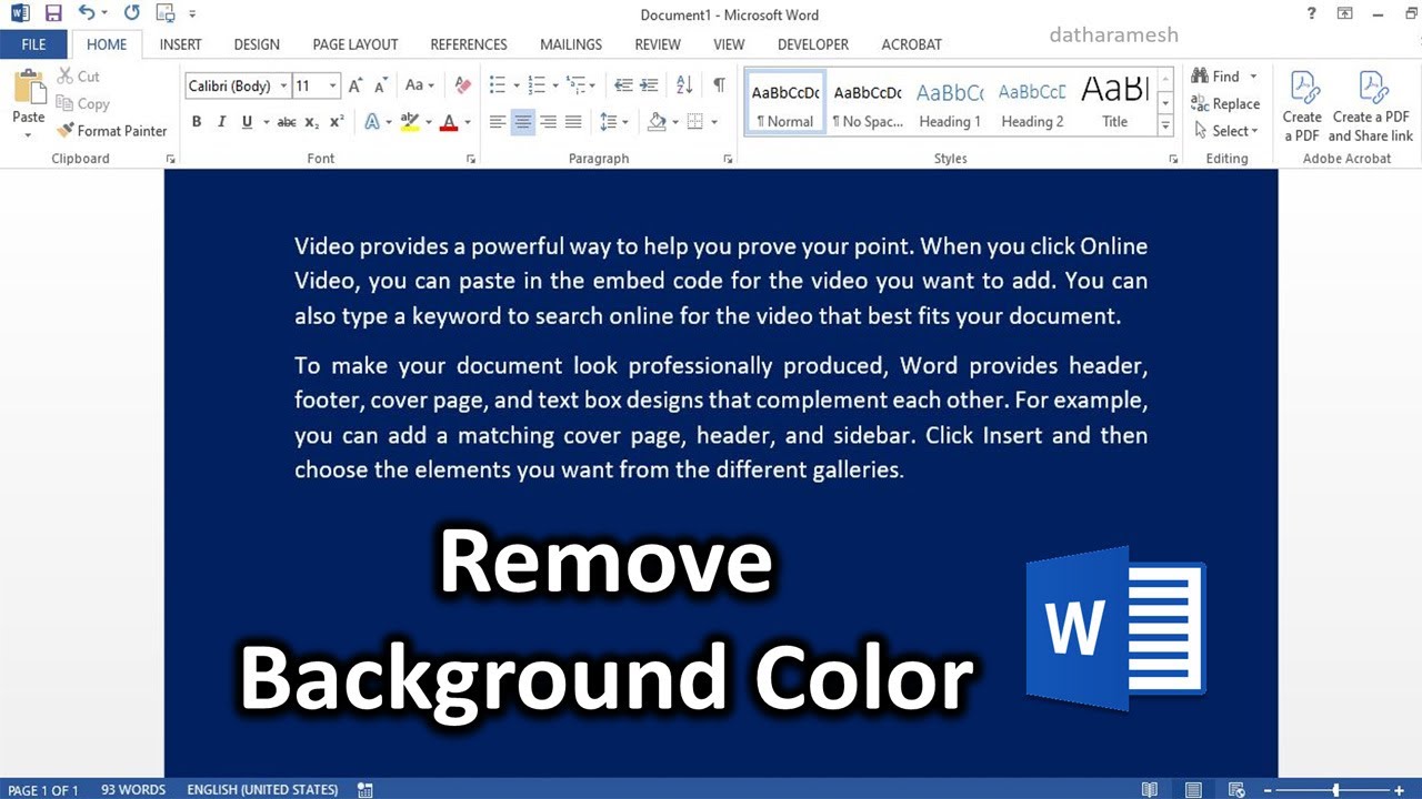 How to Remove Background Color In MS Word - YouTube