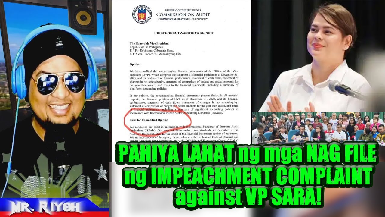 PAHIYA LAHAT ng mga NAG FILE ng IMPEACHMENT COMPLAINT against VP SARA ...