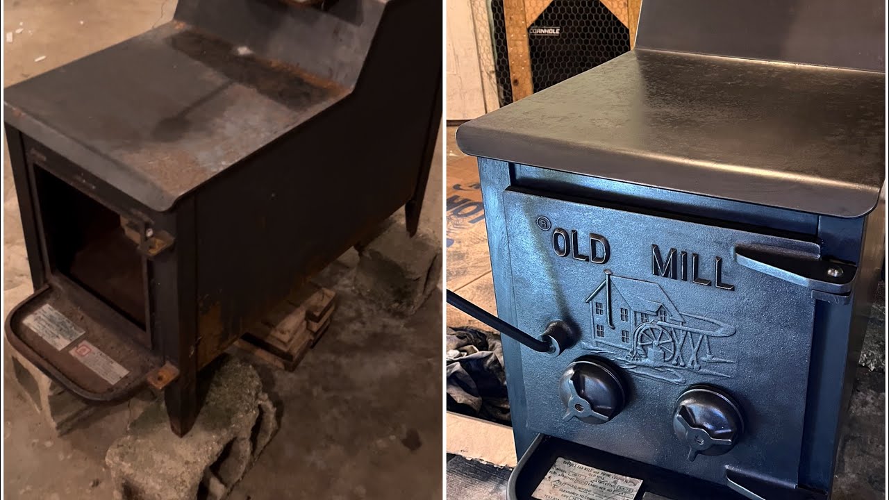 How to Restore a Wood Stove - Looks Like New Again - YouTube