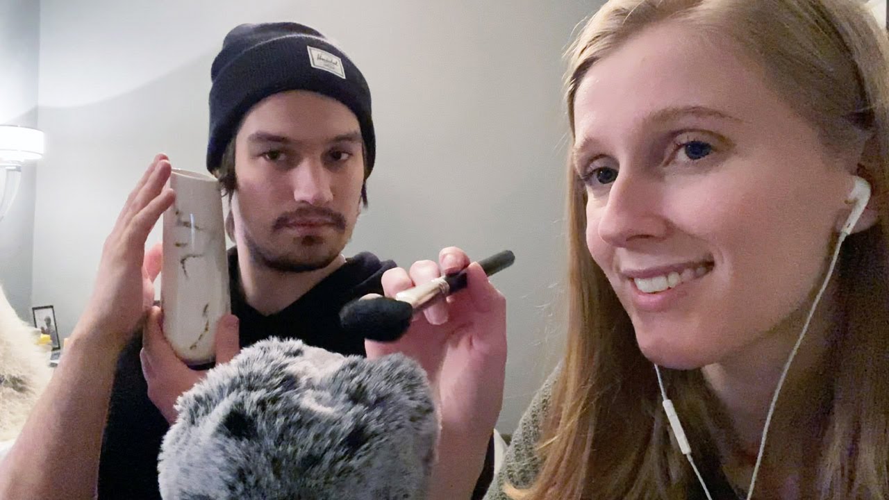 ASMR with my BOYFRIEND 2 (Tapping, Whispering, Mic Brushing, etc ...