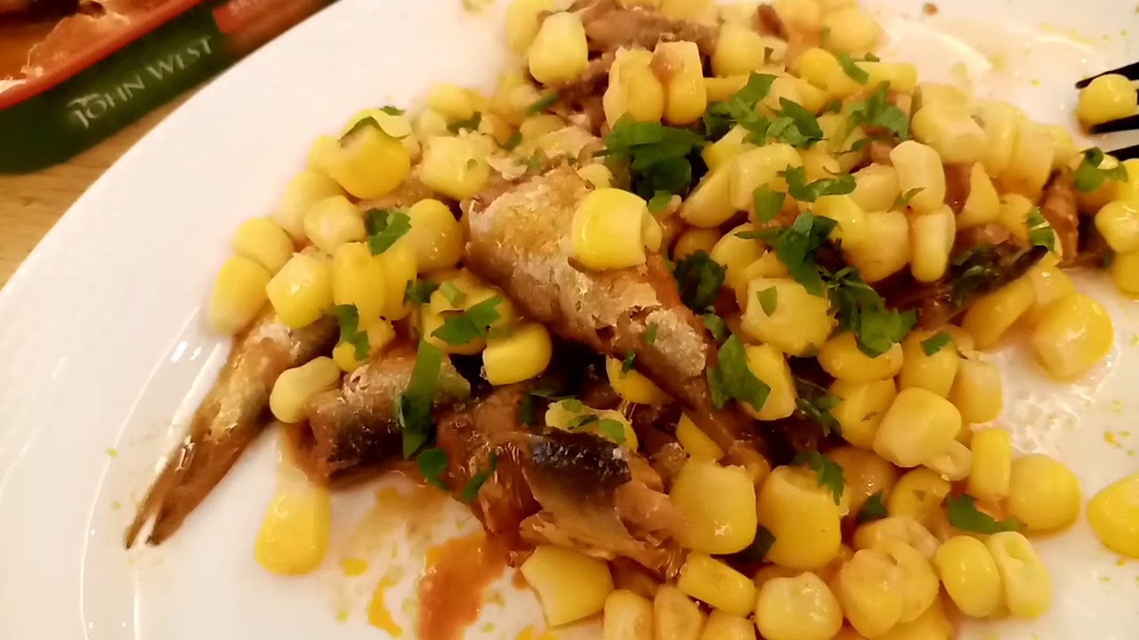 Sardines Salad With Sweet Corn || My Own Recipe - YouTube