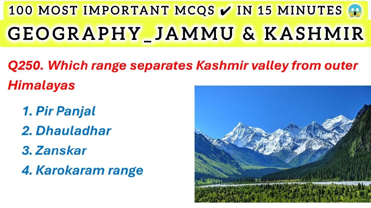 Geography of Jammu and Kashmir || Gk of J and K || Geography Most ...