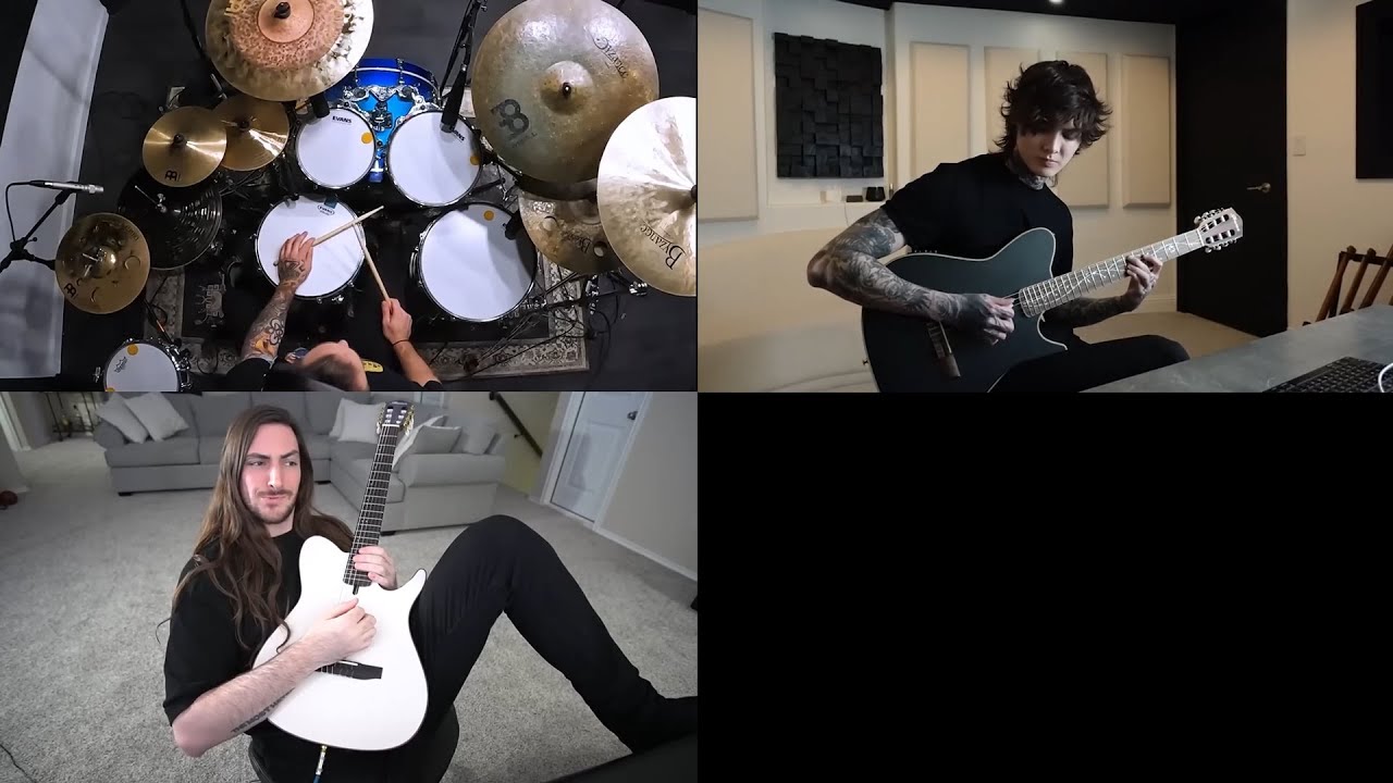 Polyphia - Playing God (Guitar & Drums Playthrough) - YouTube